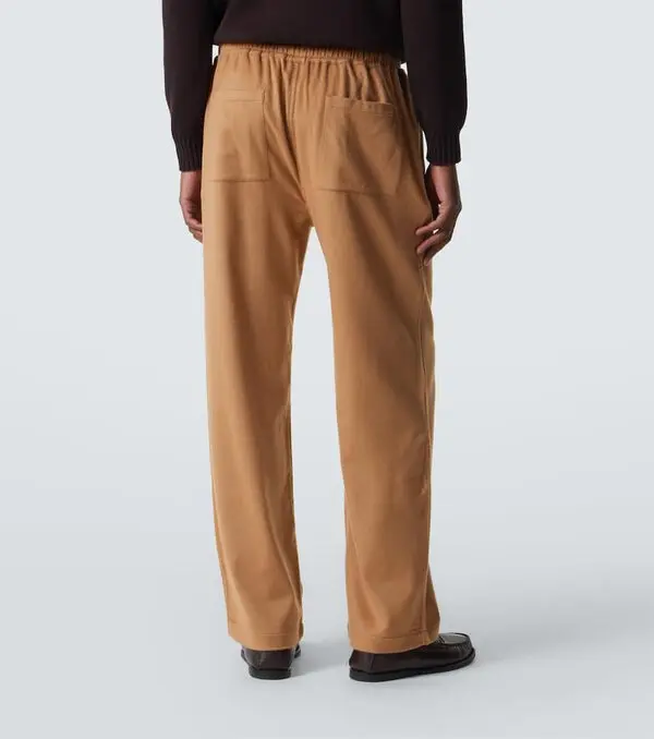 SAMAN AMEL Cashmere Straight Pants - Beige