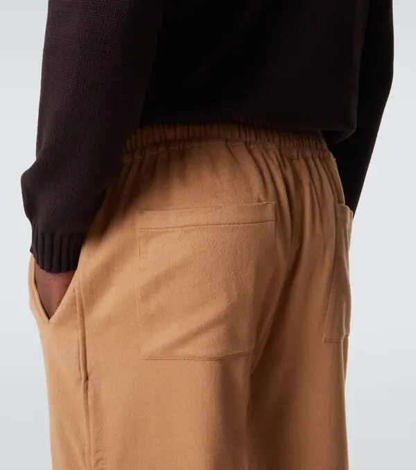 SAMAN AMEL Cashmere Straight Pants - Beige