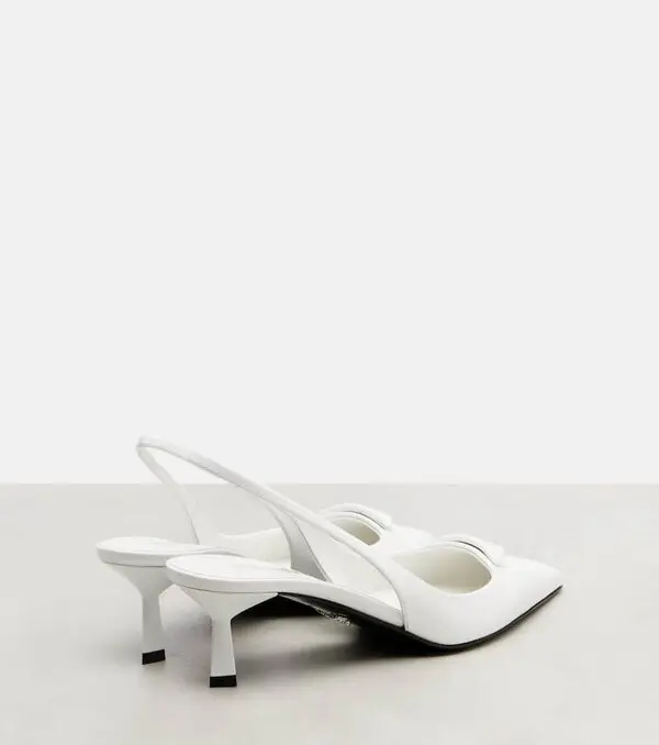 Prada Leather Slingback Pumps - White