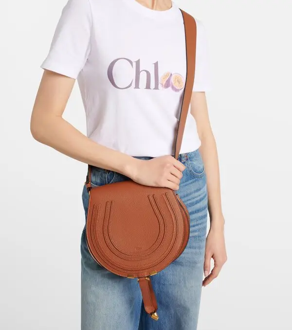 Chloé Marcie Leather Crossbody Bag - Brown