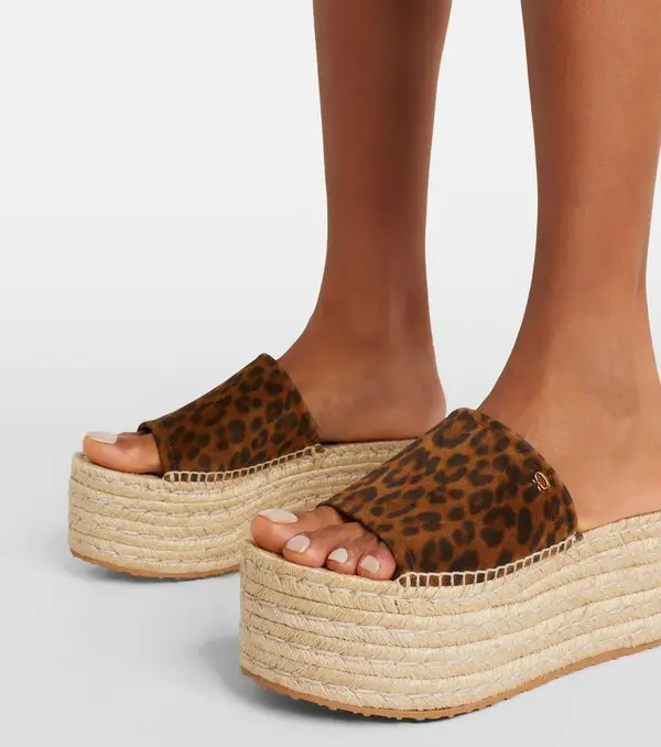 GIANVITO ROSSI Leopard-print Suede Espadrille Sandals