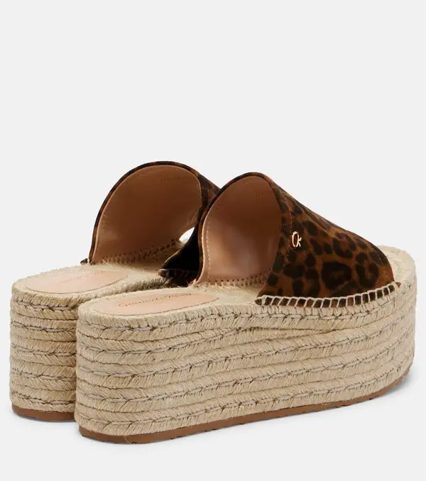 GIANVITO ROSSI Leopard-print Suede Espadrille Sandals