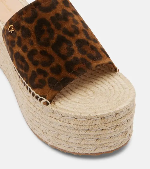 GIANVITO ROSSI Leopard-print Suede Espadrille Sandals