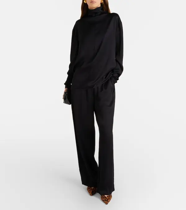 TOTEME High Neck Satin Top