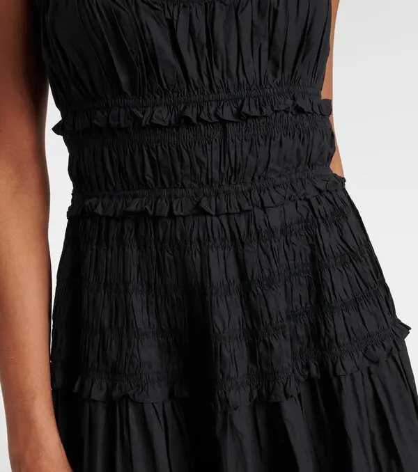 DÔEN Marianne Cotton Poplin Midi Dress - Black