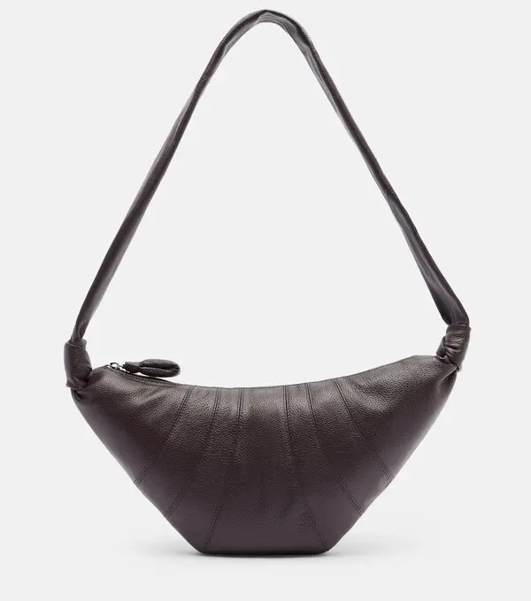 LEMAIRE Croissant Medium Leather Shoulder Bag - Brown