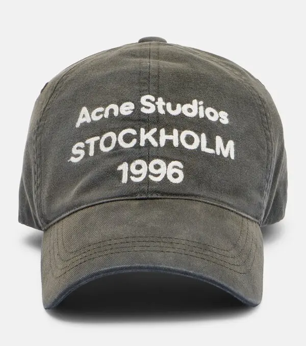Acne Studios Logo Cotton Twill Baseball Cap