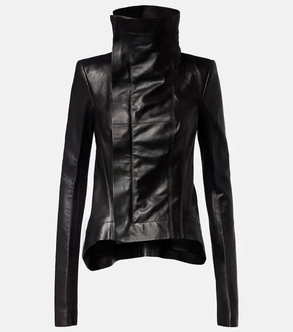 Rick Owens Naska Leather Biker Jacket - Black