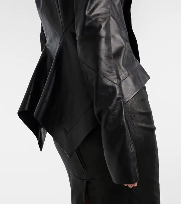 Rick Owens Naska Leather Biker Jacket - Black