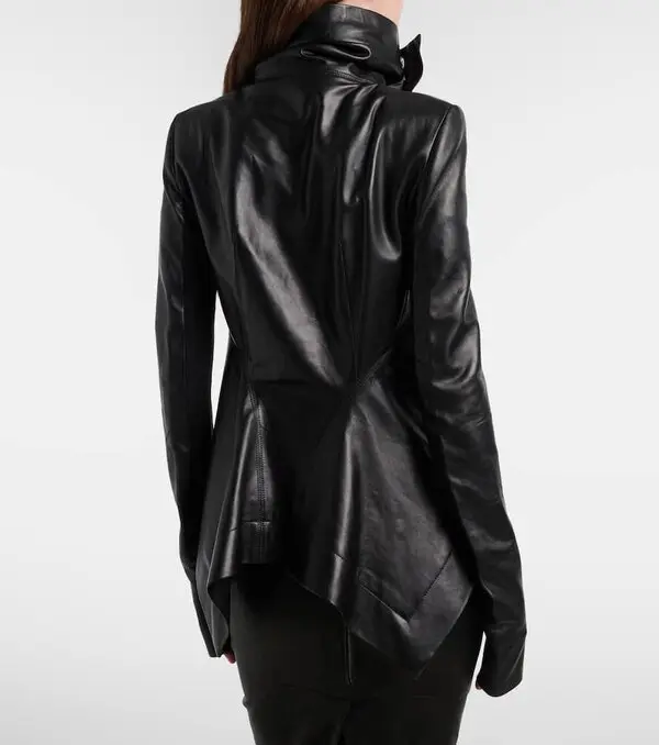 Rick Owens Naska Leather Biker Jacket - Black