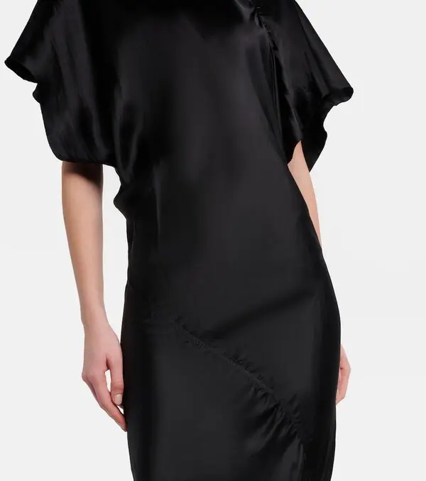 Rick Owens Draped Satin Gown - Black
