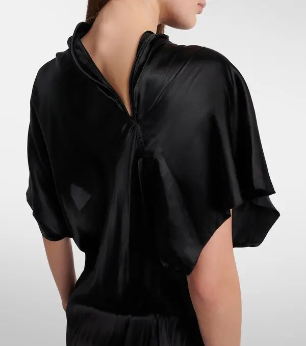 Rick Owens Draped Satin Gown - Black