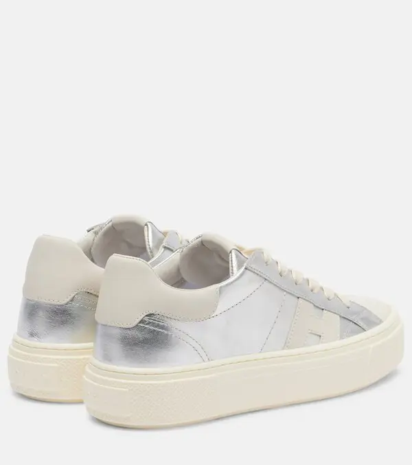 Hogan Crosswind Metallic Leather Sneakers