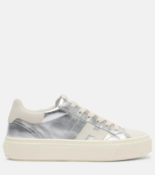 Hogan Crosswind Metallic Leather Sneakers