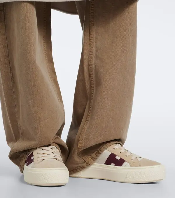Hogan Crosswind Leather Sneakers - Beige
