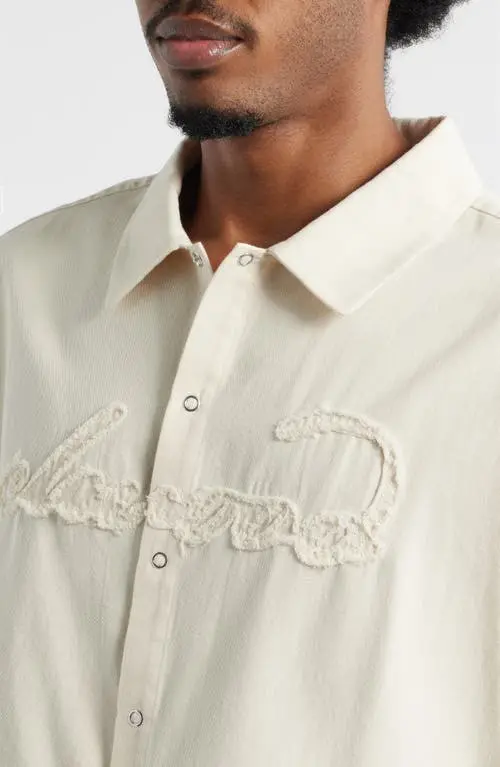 ELWOOD Cut Out Appliqué Snap-up Shirt