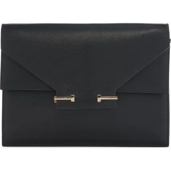 TOM FORD Double T Leather Shoulder Bag