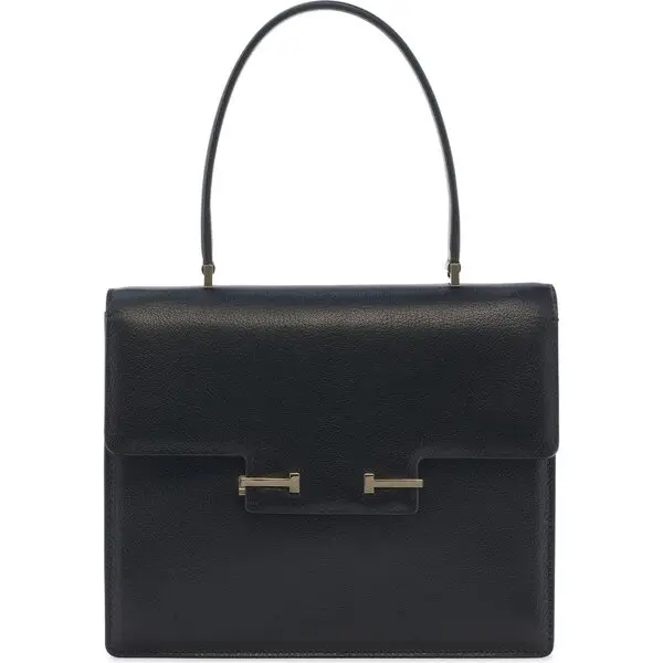 TOM FORD Small Double T Leather Top Handle Bag