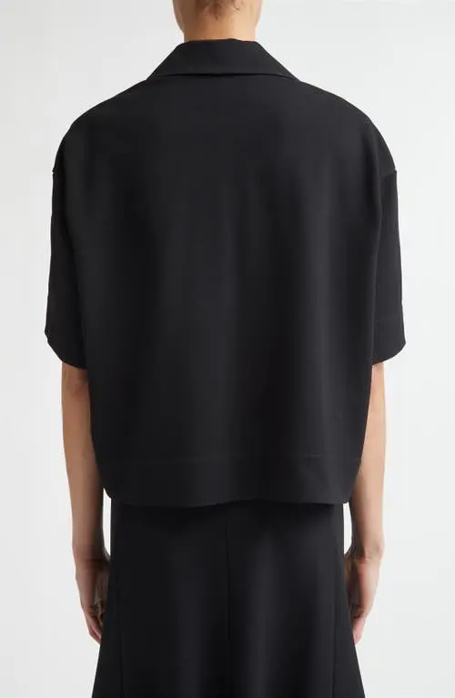 JIL SANDER Crop Rib Polo - Black