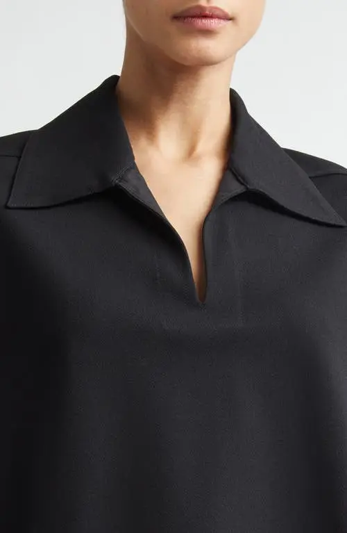 JIL SANDER Crop Rib Polo - Black