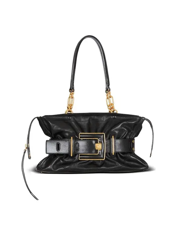 Balmain Calfskin Leather Anthem Bag - Black