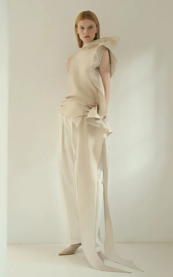 KALLMEYER Joel Pleated Cotton-poplin Trousers - Ivory