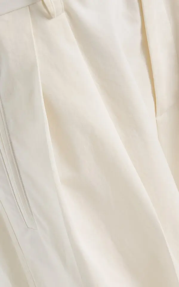 KALLMEYER Joel Pleated Cotton-poplin Trousers - Ivory