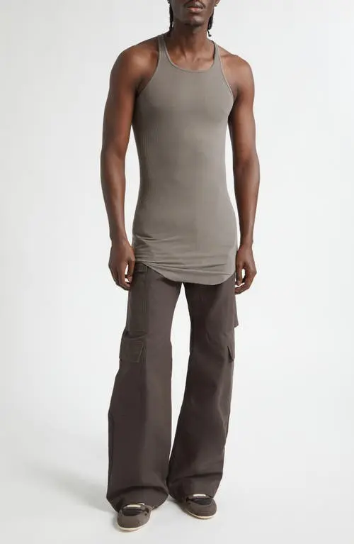 Rick Owens Basic Longline Cotton Rib Tank - Dust