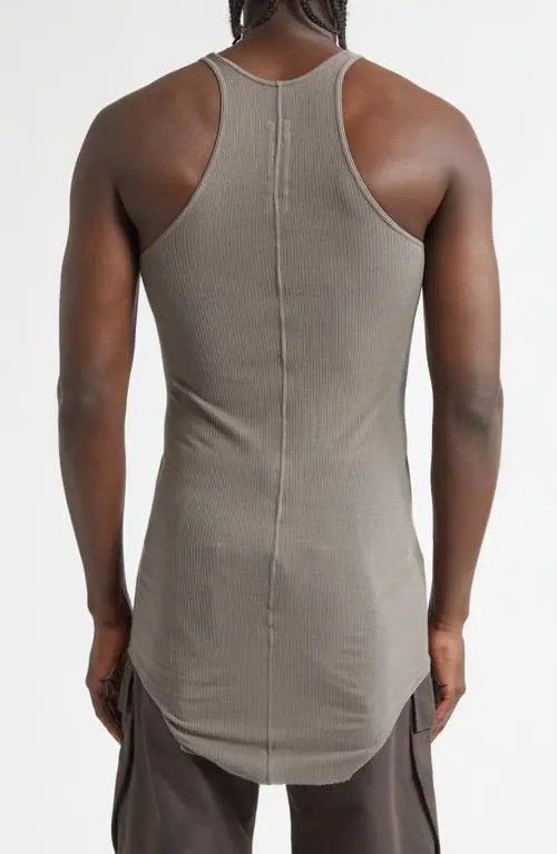 Rick Owens Basic Longline Cotton Rib Tank - Dust