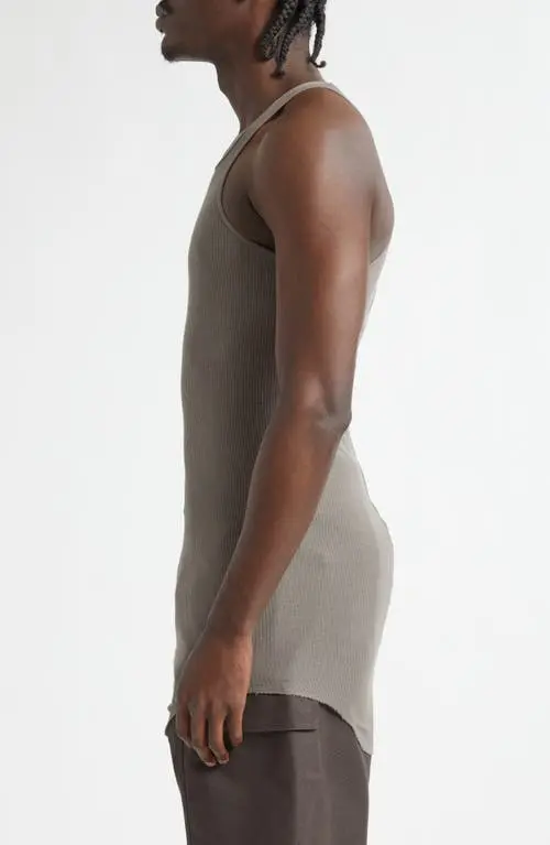Rick Owens Basic Longline Cotton Rib Tank - Dust