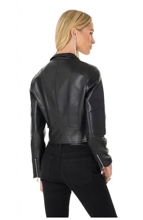 THE NOLI SHOP Katalina Moto Leather Jacket - Black