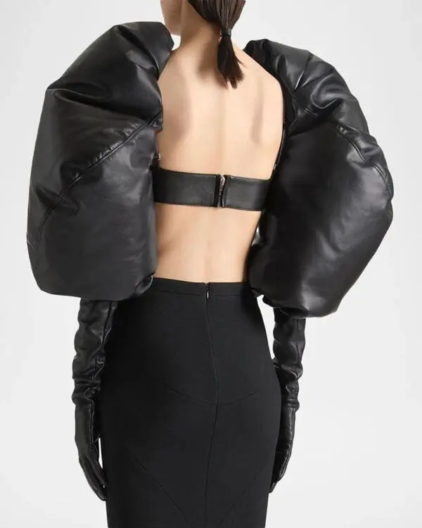 Givenchy Leather Cone Bra Top - Black