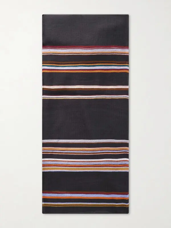 Paul Smith Striped Voile Scarf - Black