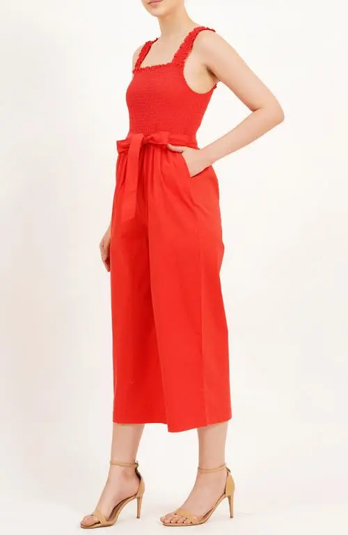 Leota Janet Cropped Jumpsuit - Red