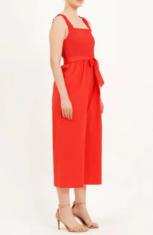 Leota Janet Cropped Jumpsuit - Red