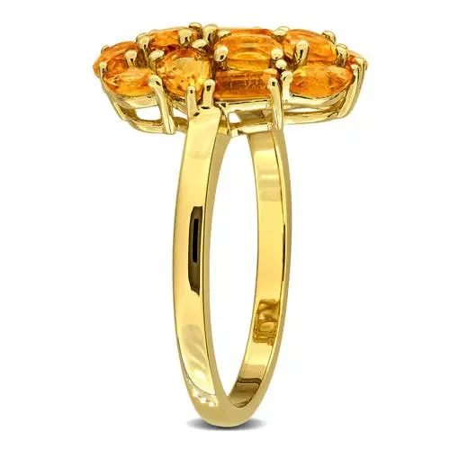 JULIANNA B. Sterling Silver Gemstone Cocktail Ring - Citrine/yellow-plated Silver