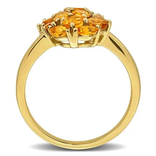JULIANNA B. Sterling Silver Gemstone Cocktail Ring - Citrine/yellow-plated Silver