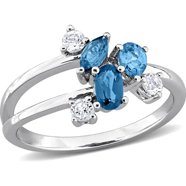 JULIANNA B. Gemstone Cluster Ring - Blue Topaz/sterling Silver