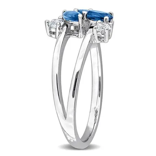 JULIANNA B. Gemstone Cluster Ring - Blue Topaz/sterling Silver