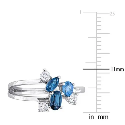 JULIANNA B. Gemstone Cluster Ring - Blue Topaz/sterling Silver