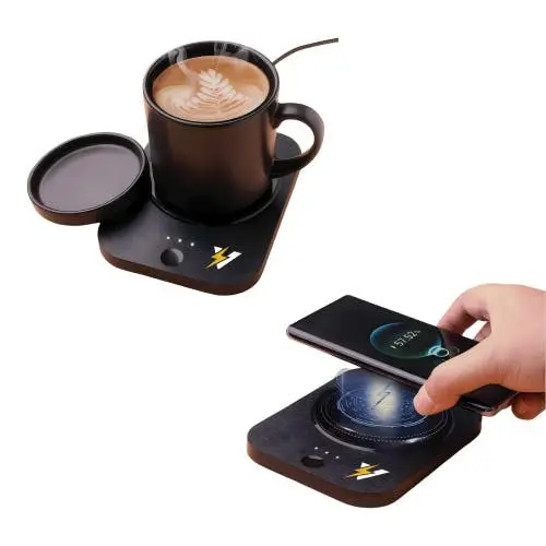 PURSONIC Sip & Charge 2-in-1 Wireless Charger & Mug Warmer - Black