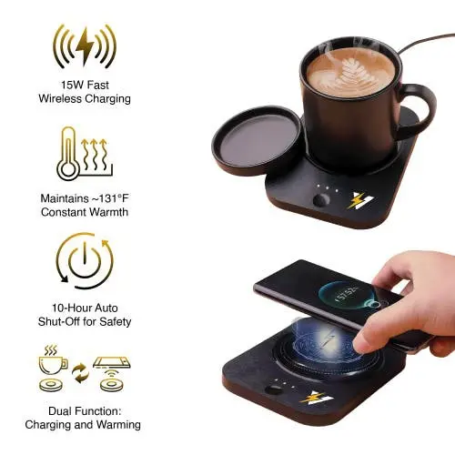PURSONIC Sip & Charge 2-in-1 Wireless Charger & Mug Warmer
