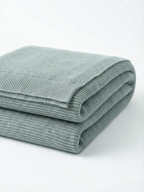 Anaya Harbor Knit Throw - Tea Green