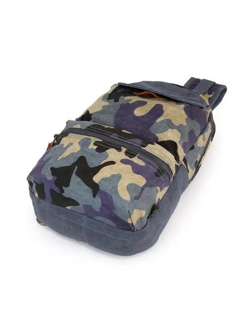 TSD BRAND Mountain Leaf Sling Bag - Navy Camo
