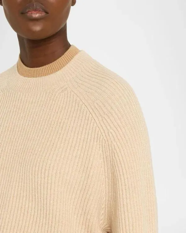 Max Mara Wool Ribbed Double-collar Cropped Sweater