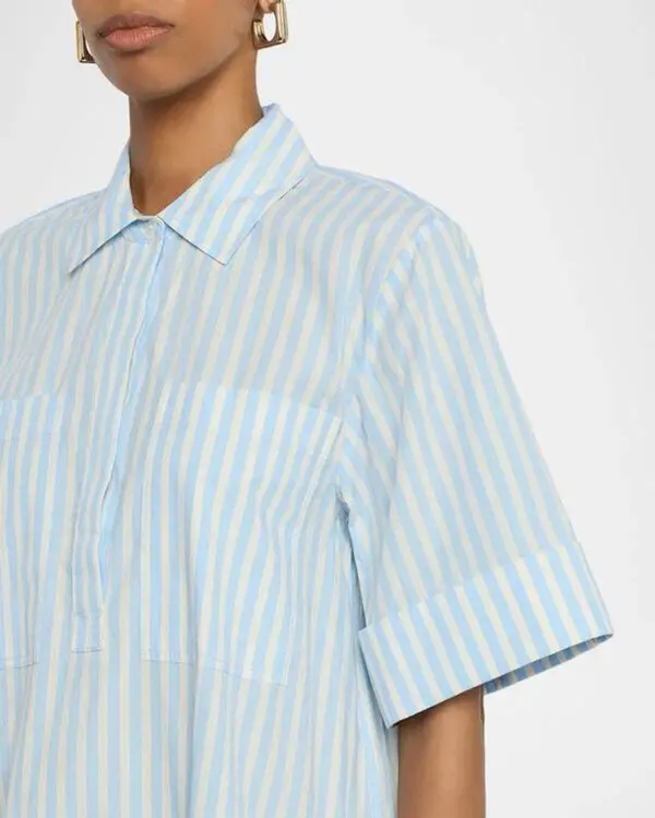 Simkhai Cris Short-sleeve Shirtdress - Hydrangea