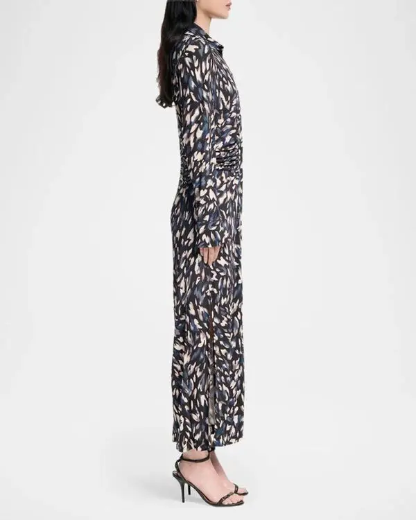 Altuzarra Claudia Animal Print Maxi Shirt Dress