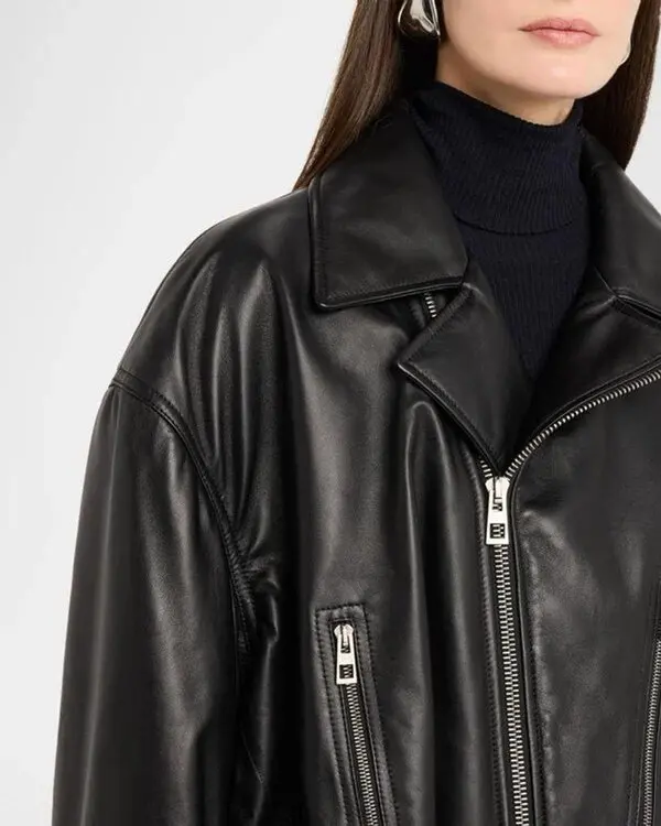 Loewe Short Nappa Lambskin Biker Jacket - Black