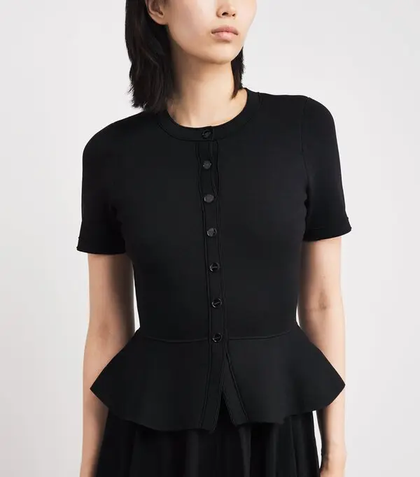 Sandro Knitted Peplum Maxi Dress