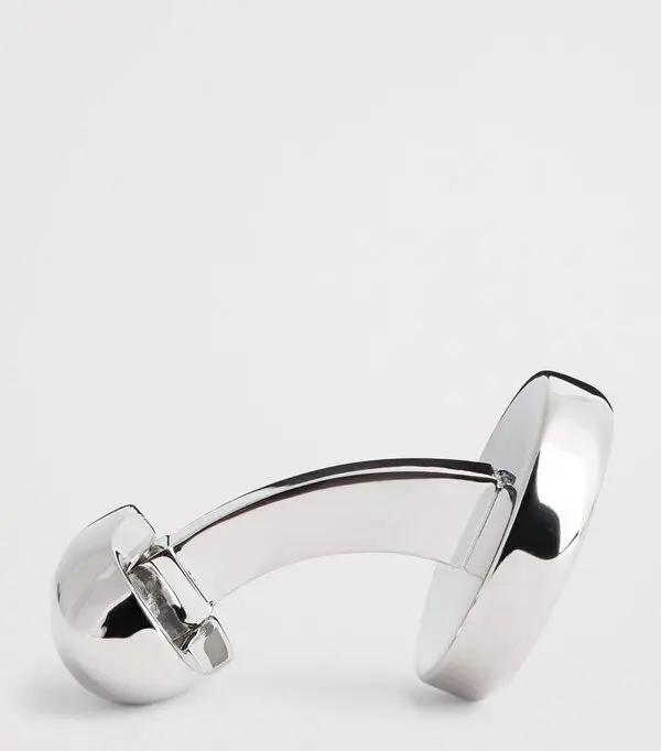 BABETTE WASSERMAN LONDON Rhodium-plated Woven Round Cufflinks